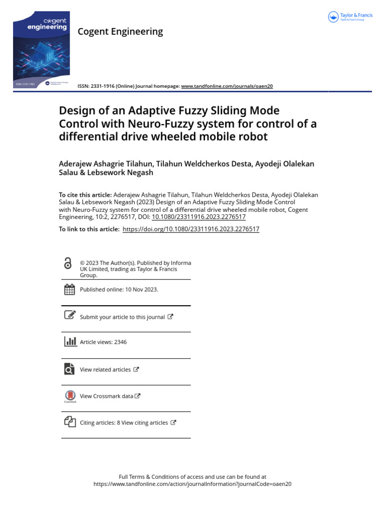 Design of An Adaptive Fuzzy Sliding Mode Control With Neuro-Fuzzy ...