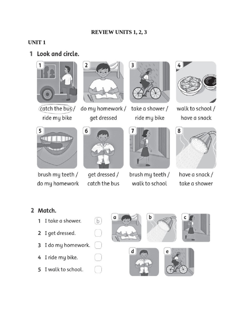 Review Units 1, 2, 3 (15 Bản) | PDF