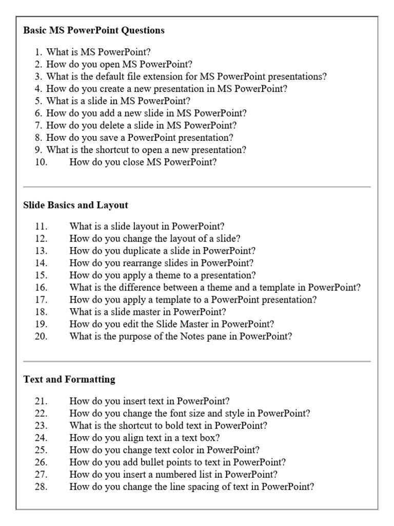 Ms- Powerpoint 100 Questions | PDF | Microsoft Power Point | Computing