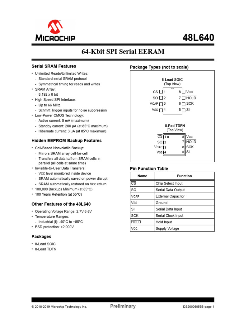 EERAM 48L640 | PDF | Random Access Memory | Capacitor