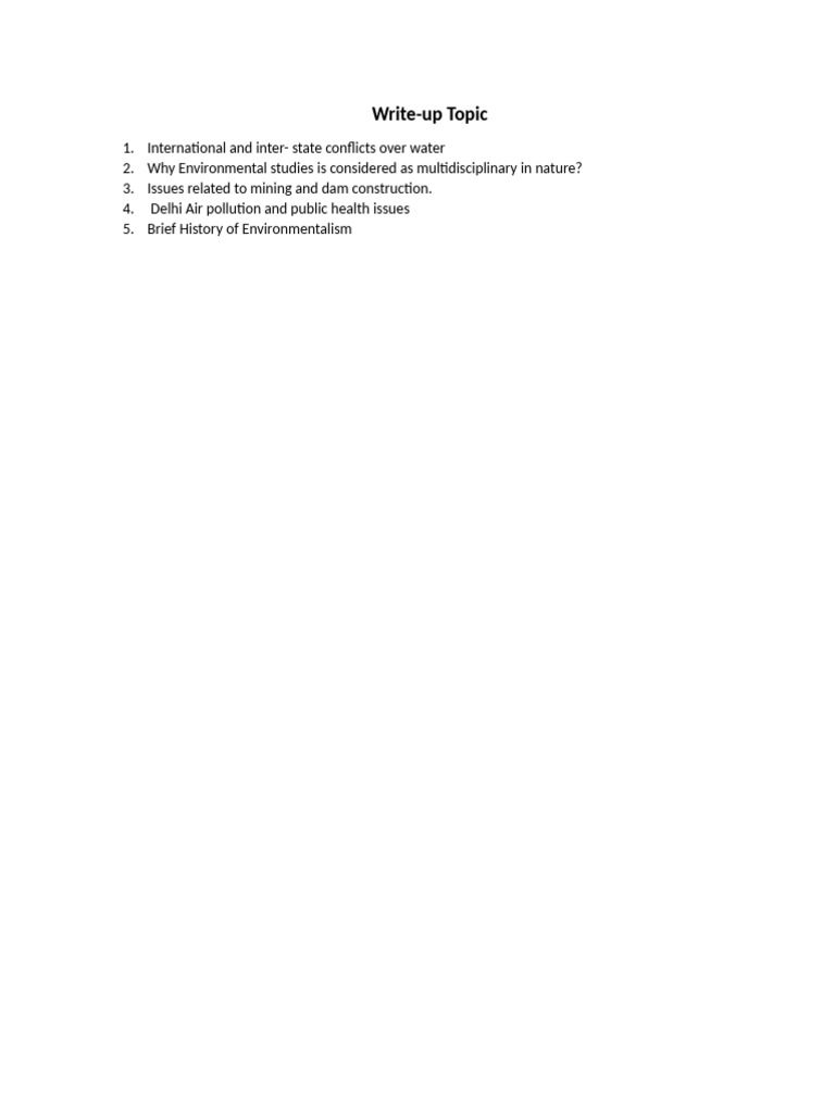 Write Up Topic 1st Year | PDF