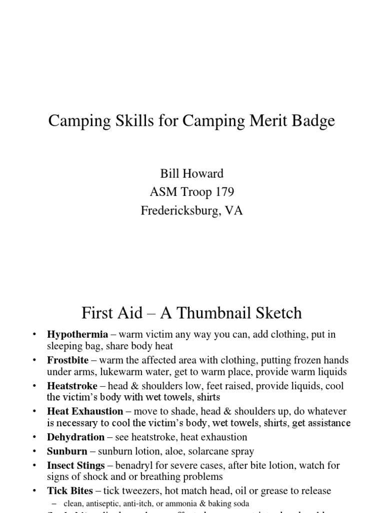 Camping Merit Badge | PDF | Tent | Backpacking (Wilderness)