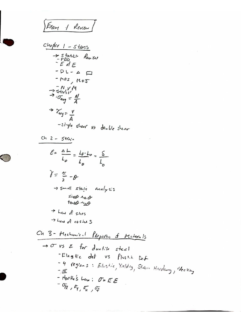 Exam 1 Review Notes | PDF