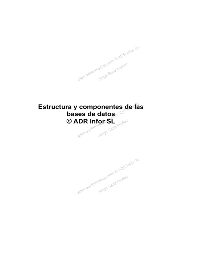 Estructura de Bases de Datos y Componentes | PDF | Bases de datos ...