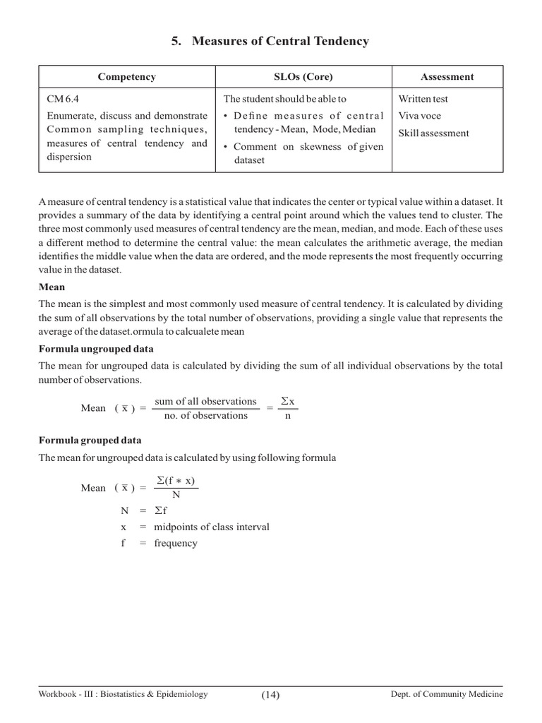 Workbook - 3 - Biostatistics & Epidemiology-22-24 | PDF | Arithmetic ...