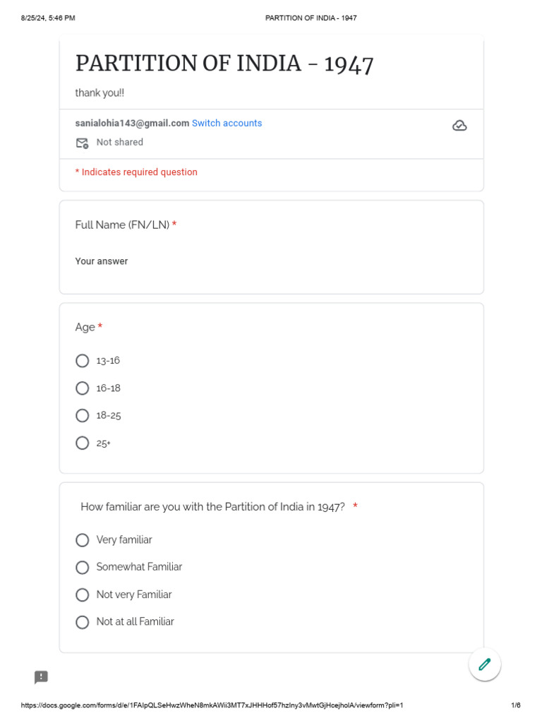 Partition of India - 1947 | PDF | Partition Of India | Pakistan