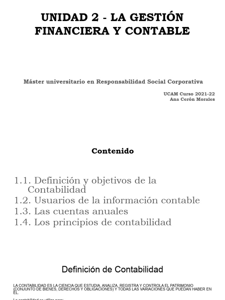 Unidad 2 - La Gestión Financiera y Contable | PDF | Contabilidad | Hoja ...
