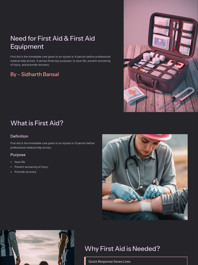 20.need For First Aid and First Aid Equipment | PDF | First Aid ...