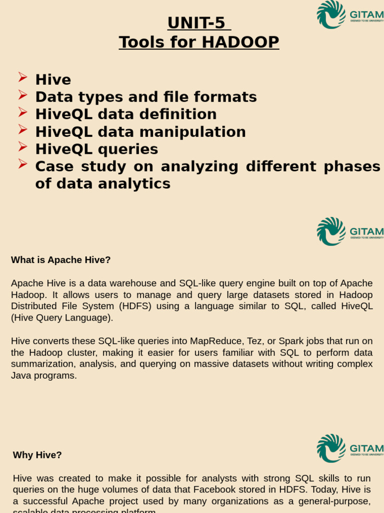 BDA UNIT-V- Tools for Hadoop | PDF | Apache Hadoop | Computing