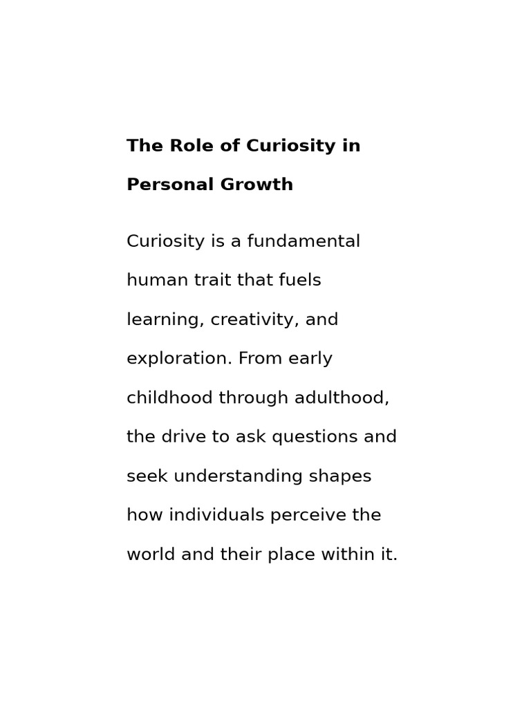 The Role of Curiosity in Personal Growth | PDF | Curiosity | Learning
