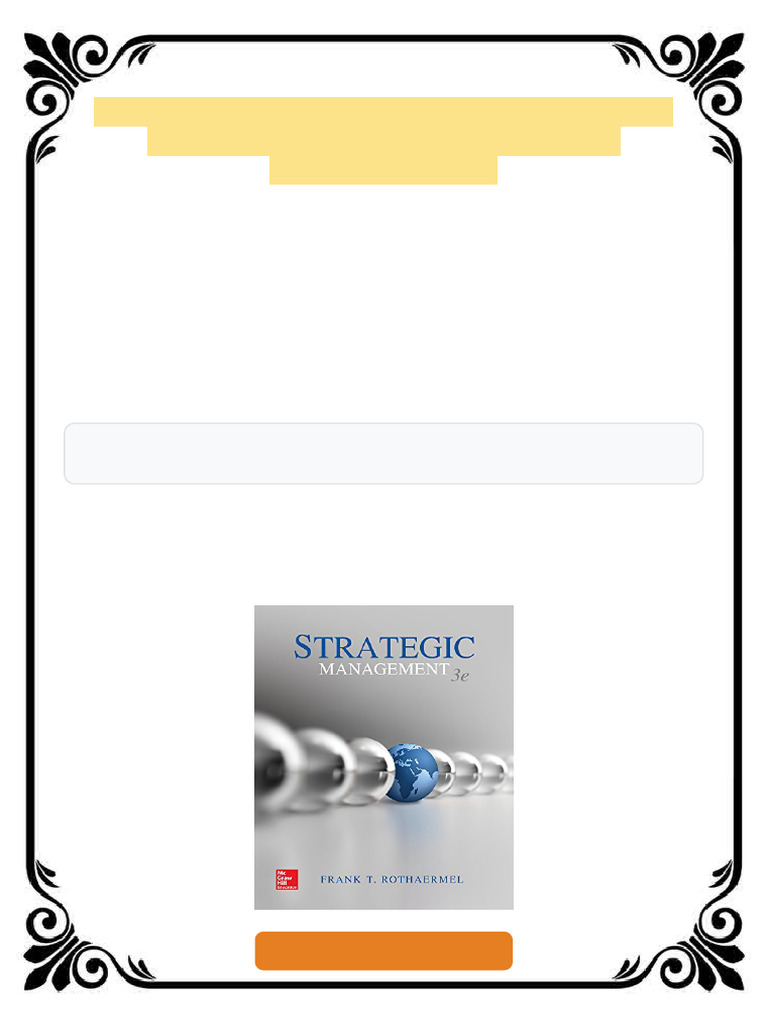 Strategic Management: Concepts 3rd Edition Frank Rothaermel eBook ...