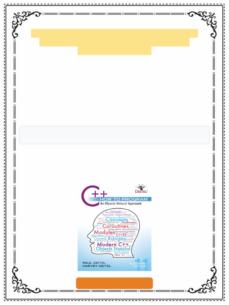 C++ How To Program: An Objects-Natural Approach, 11e Paul Deitel Ebook ...