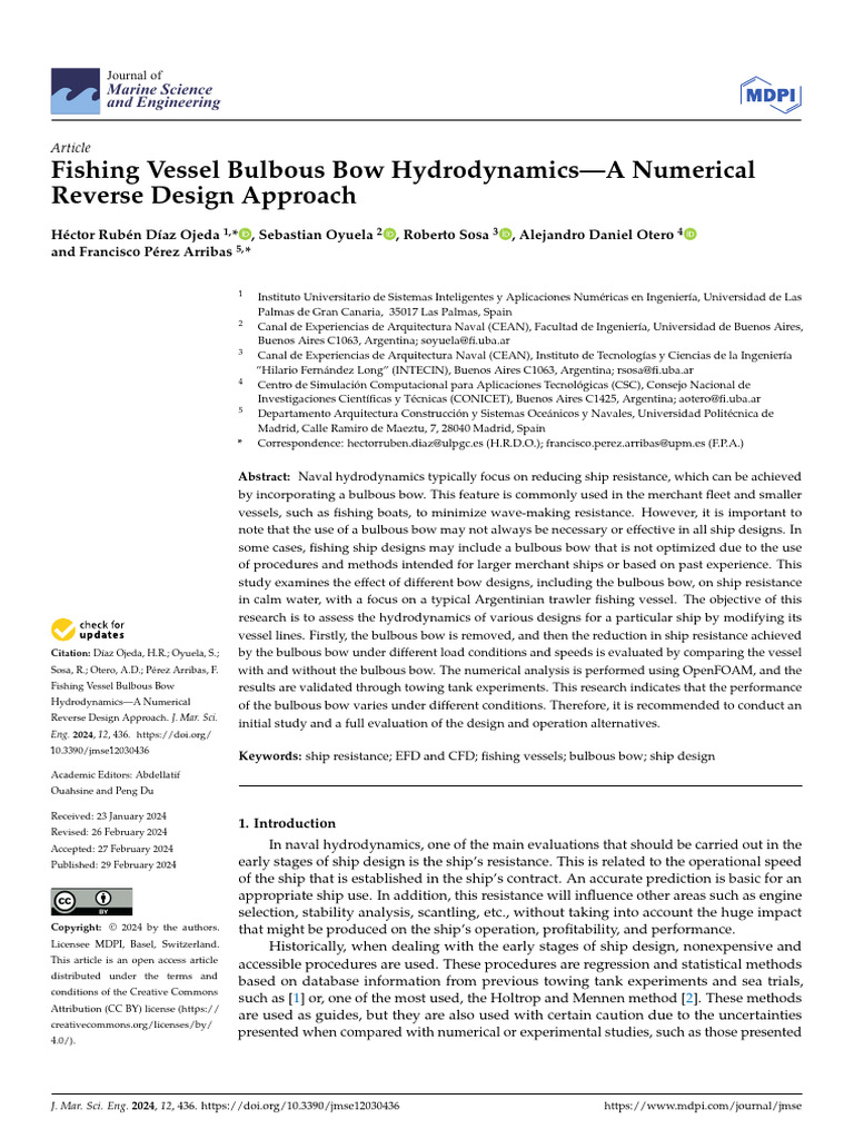 Fishing Vessel Bulbous Bow Hydrodynamics—a Numerical | PDF | Navier ...