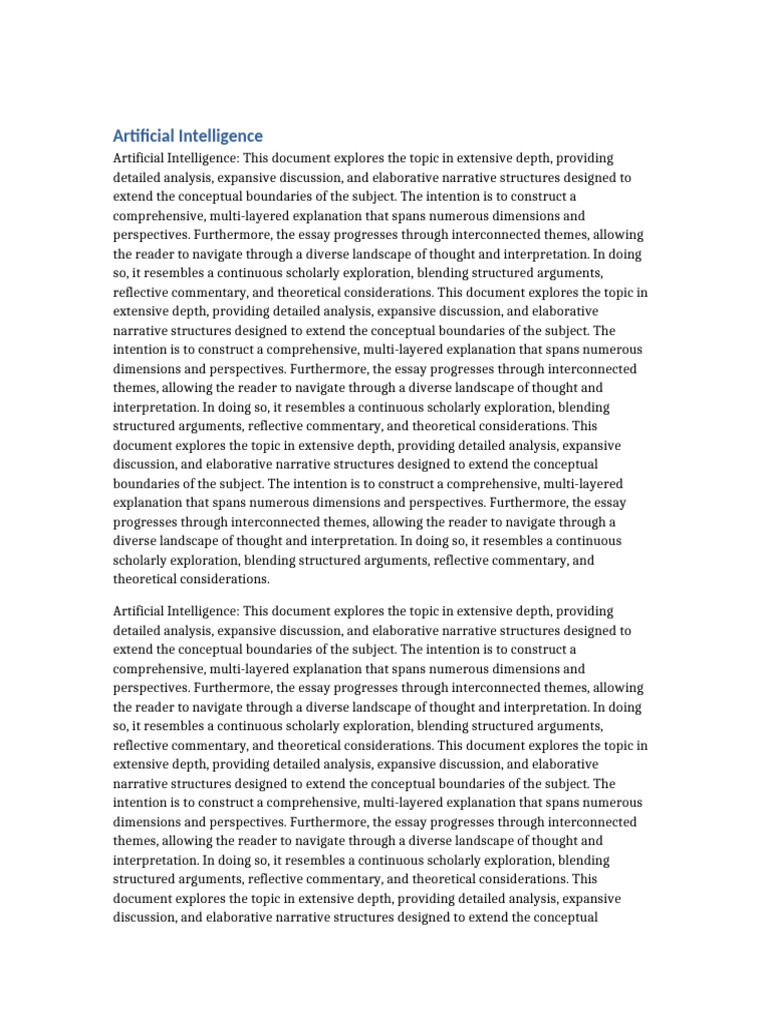 In-Depth Analysis of Artificial Intelligence | PDF | Essays | Narrative