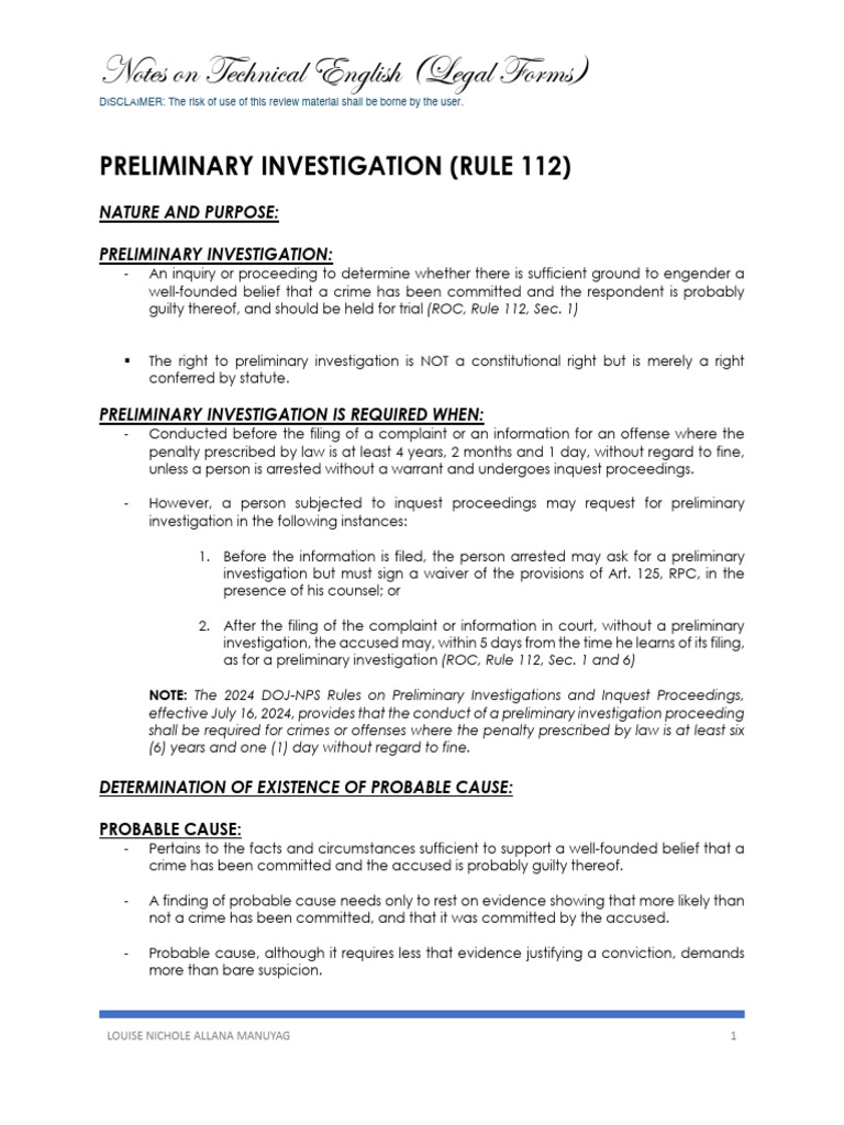 Understanding Preliminary Investigations | PDF | Probable Cause ...