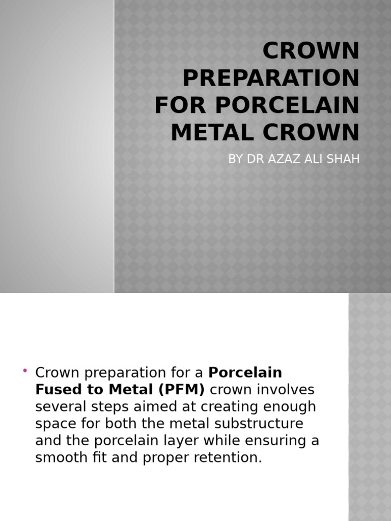 0b4df6 - Crown Preparation For Porcelain Metal Crown | PDF | Medical ...