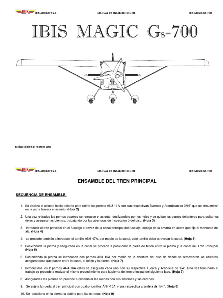 IBIS Magic GS-700 Manual Ensamble Técnico | PDF | Ingeniería ...