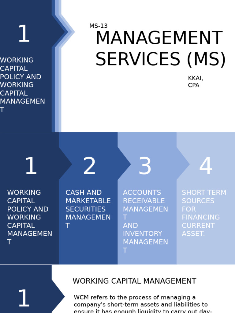 Working Capital Management | PDF | Float (Money Supply) | Working Capital