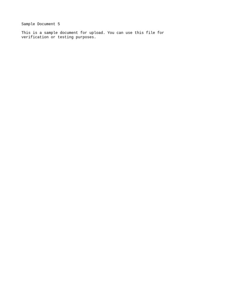 Sample Document 5 | PDF