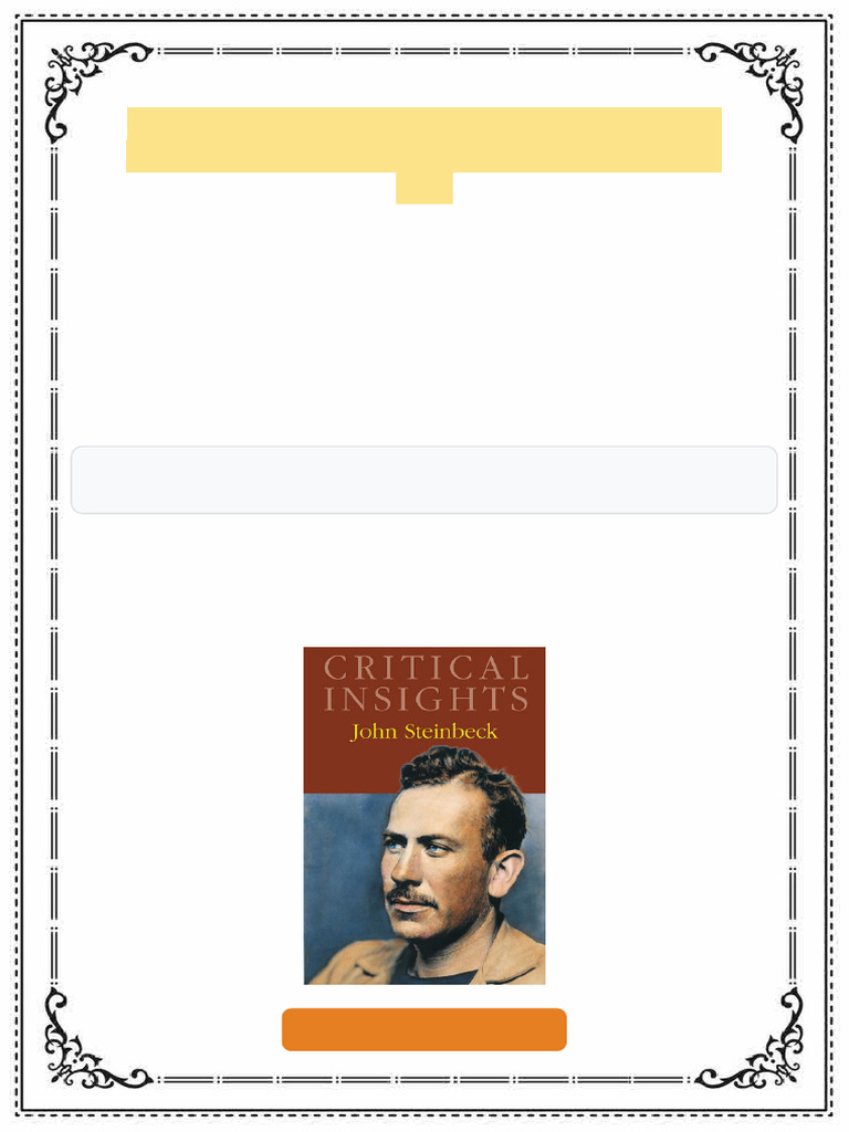 John Steinbeck Critical insights Don Noble (Editor) ebook chapter pack ...