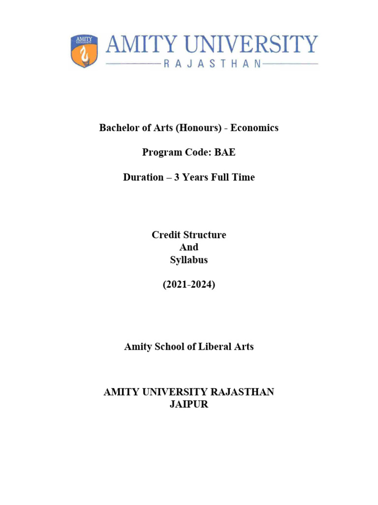 B.A. (Hons) Economics Program Overview | PDF | Equations | Matrix ...