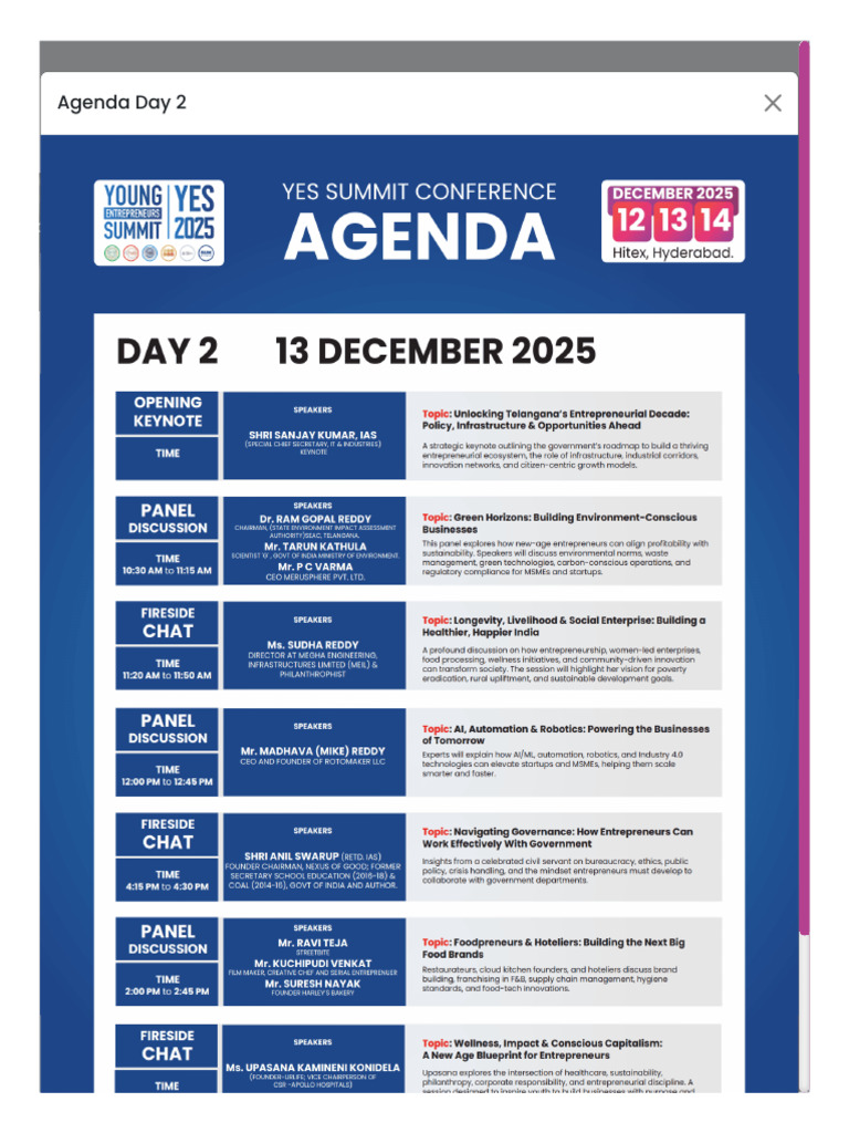 YES 2025 - Agenda 2 | PDF