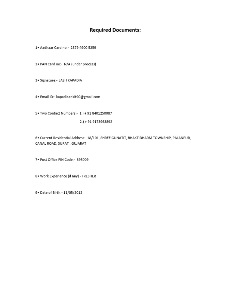 Jash Details | PDF