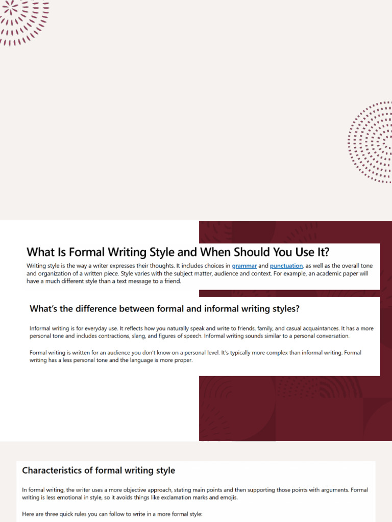 What Is Formal Writing Style and When Should | PDF