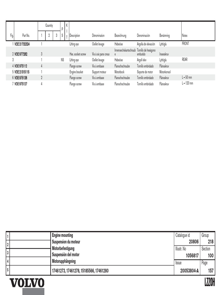 Volvo Wheel Loader Parts Catalog L220H 9 | PDF