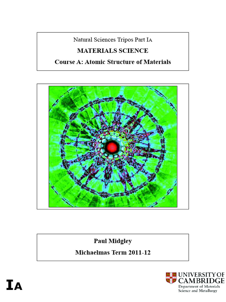 Atomic Structure of Materials Course | PDF | Solid | Crystal Structure
