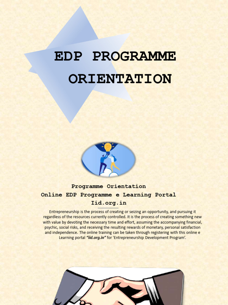 Edp Programme Orientation | PDF