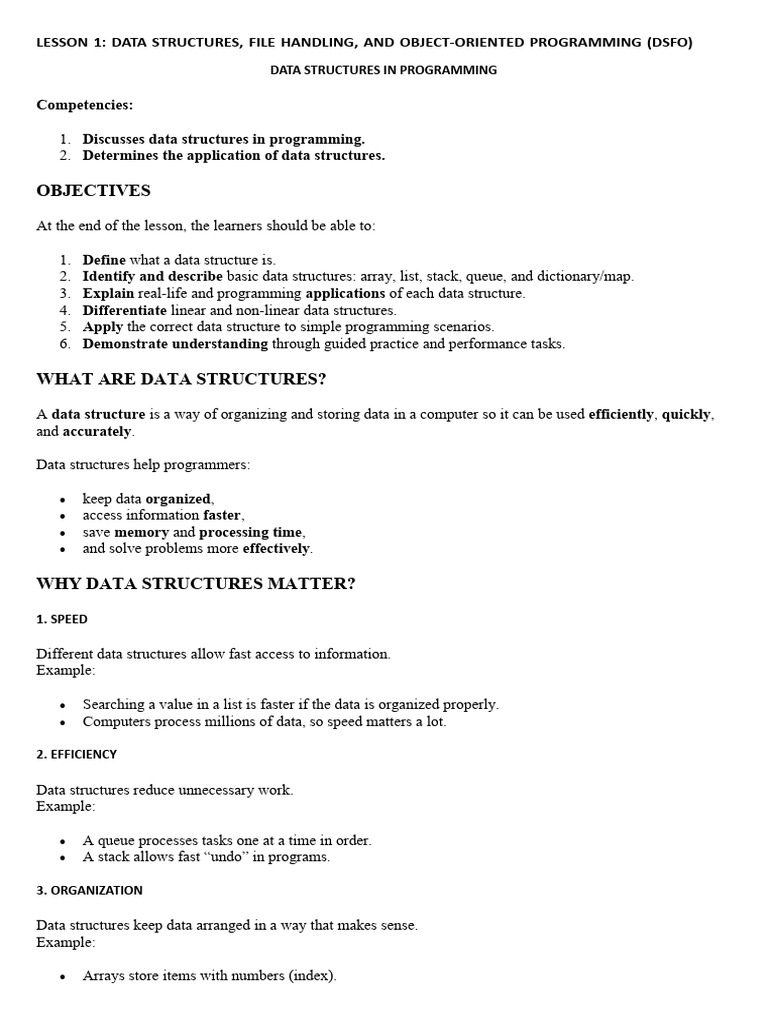 Understanding Data Structures in Programming | PDF | Data Structure ...