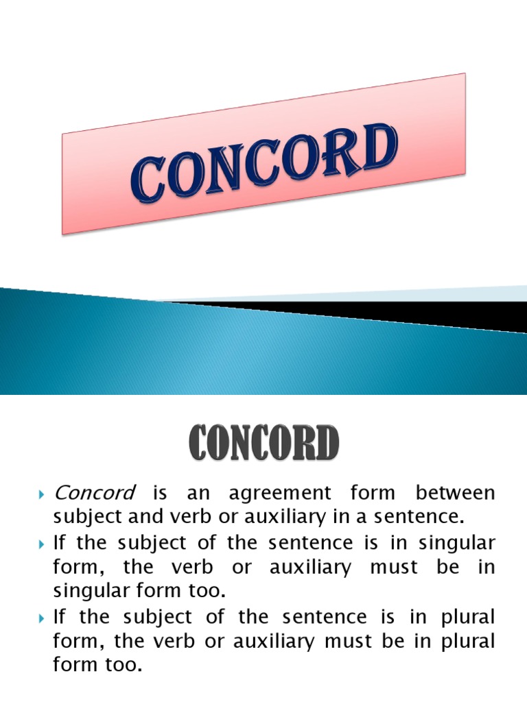 Concord | PDF | Grammatical Number | Subject (Grammar)