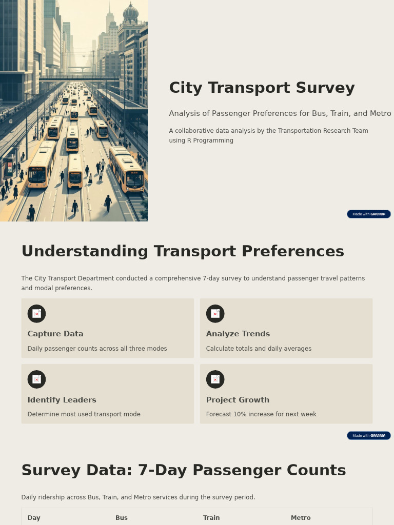 City Transport Survey | PDF | Data | Transport