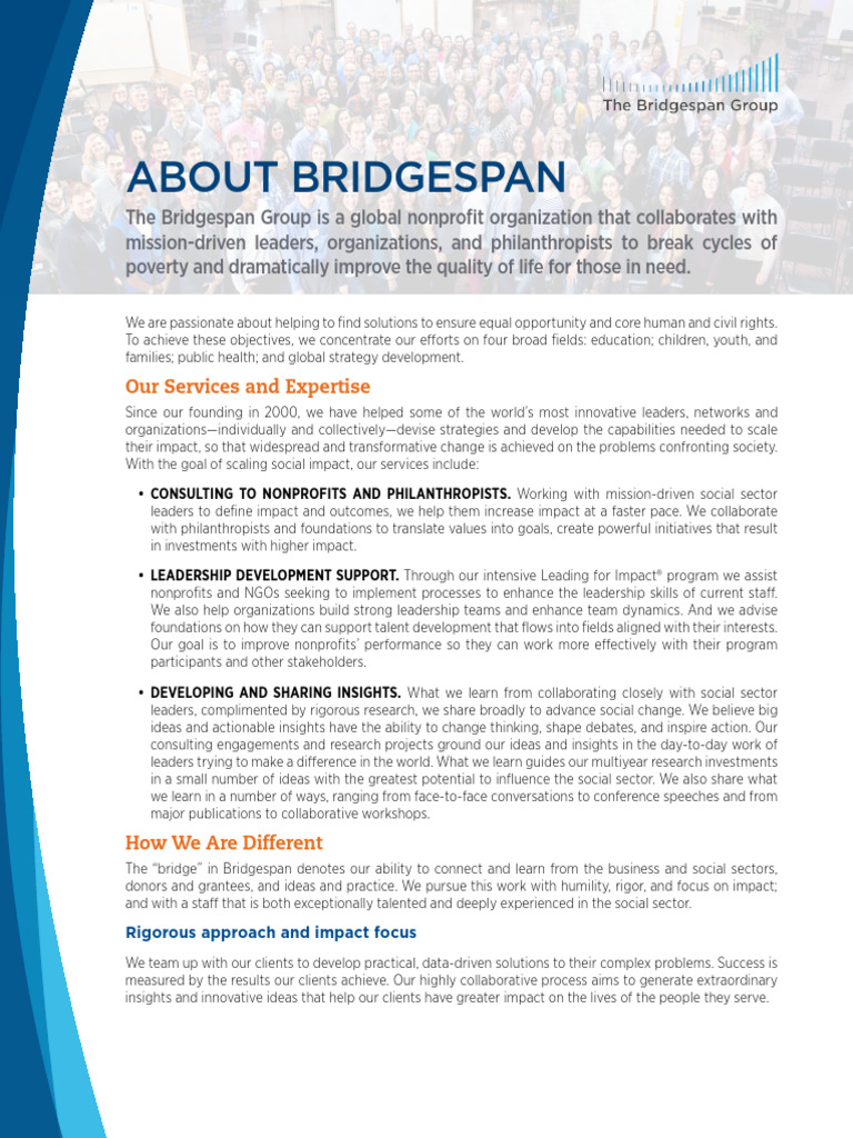 Bridgespan Group: Scaling Social Impact | PDF | Leadership | Nonprofit ...