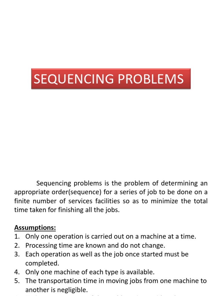 Sequencing Problems 14.07.2024 | PDF | Applied Mathematics ...
