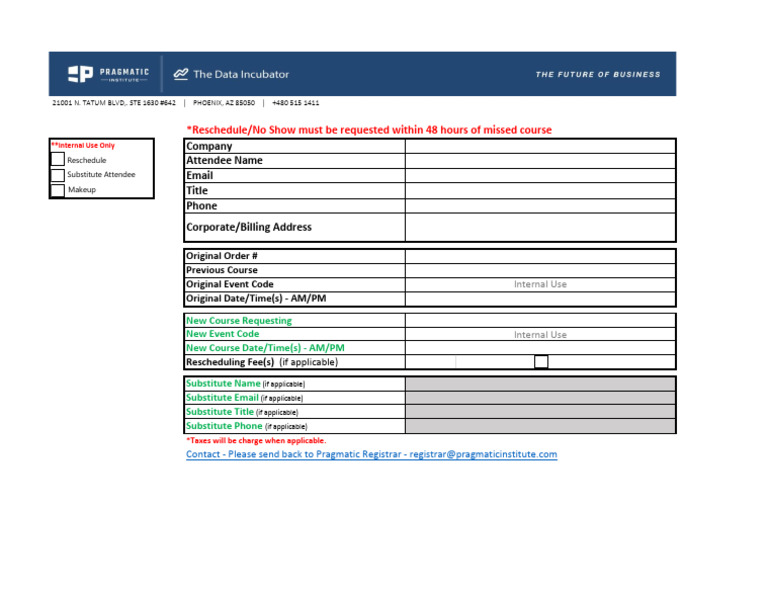 Updated Reschedule Form | PDF