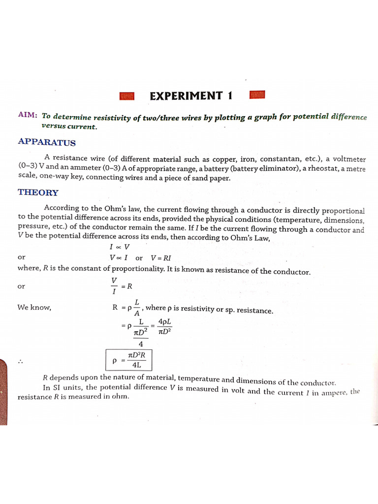 Class Xii Phy Practicals Part A | PDF