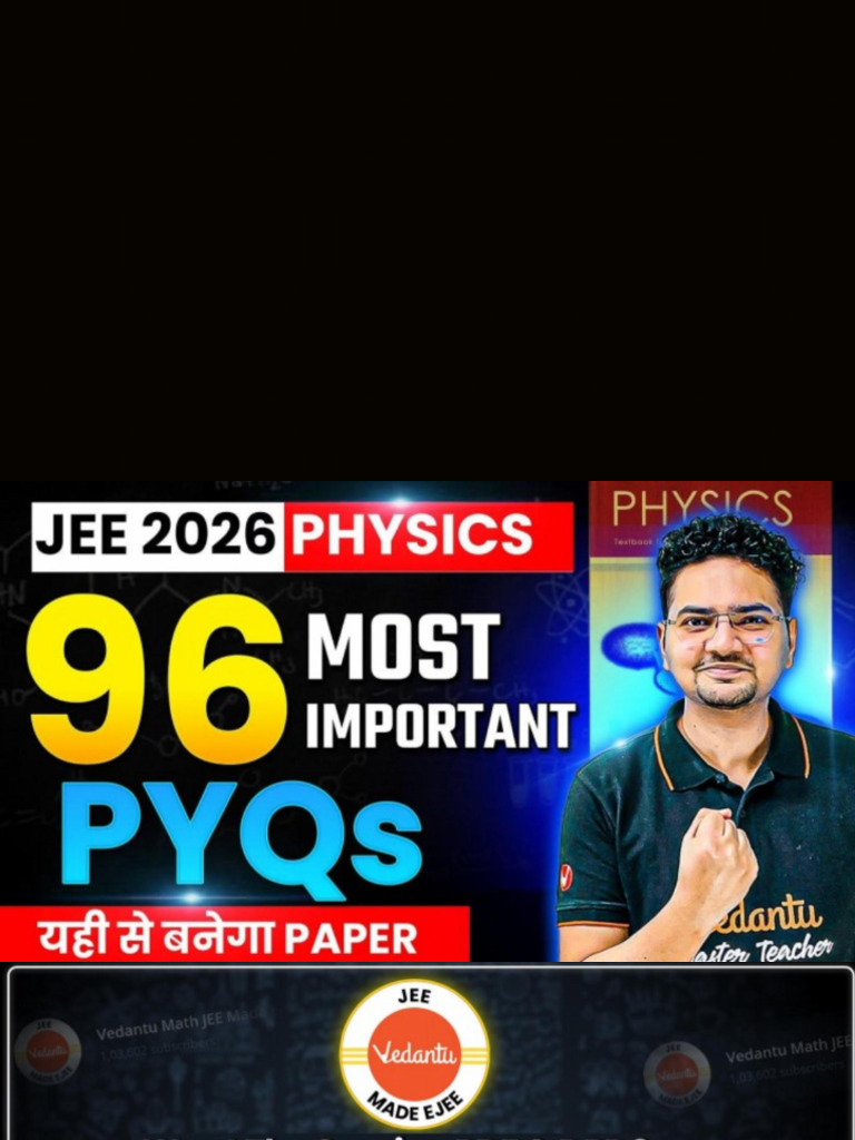 96 Most Important Pyqs of Physics - JEE 2026 | PDF