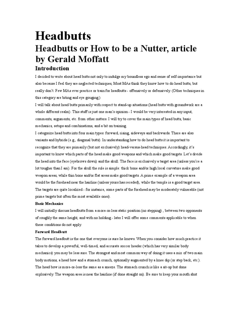 Head Butts | PDF