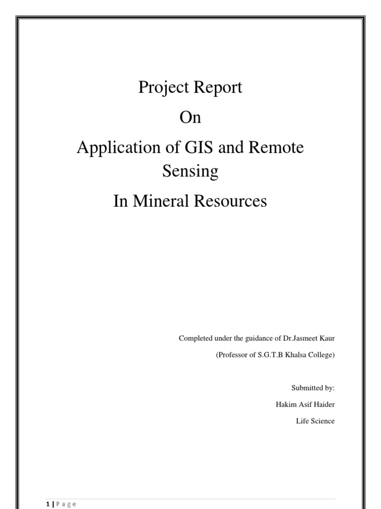 Project Report On GIS | PDF | Geographic Information System | Geology