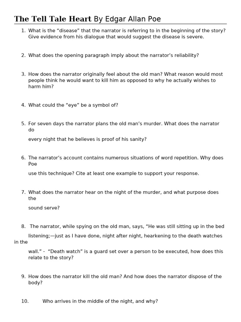 Analysis of The Tell-Tale Heart | PDF
