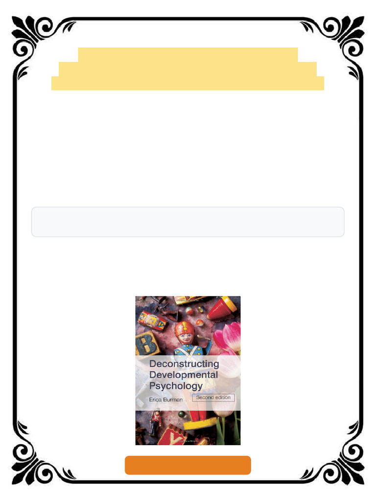 Deconstructing Developmental Psychology 2nd Edition Erica Burman ebook ...