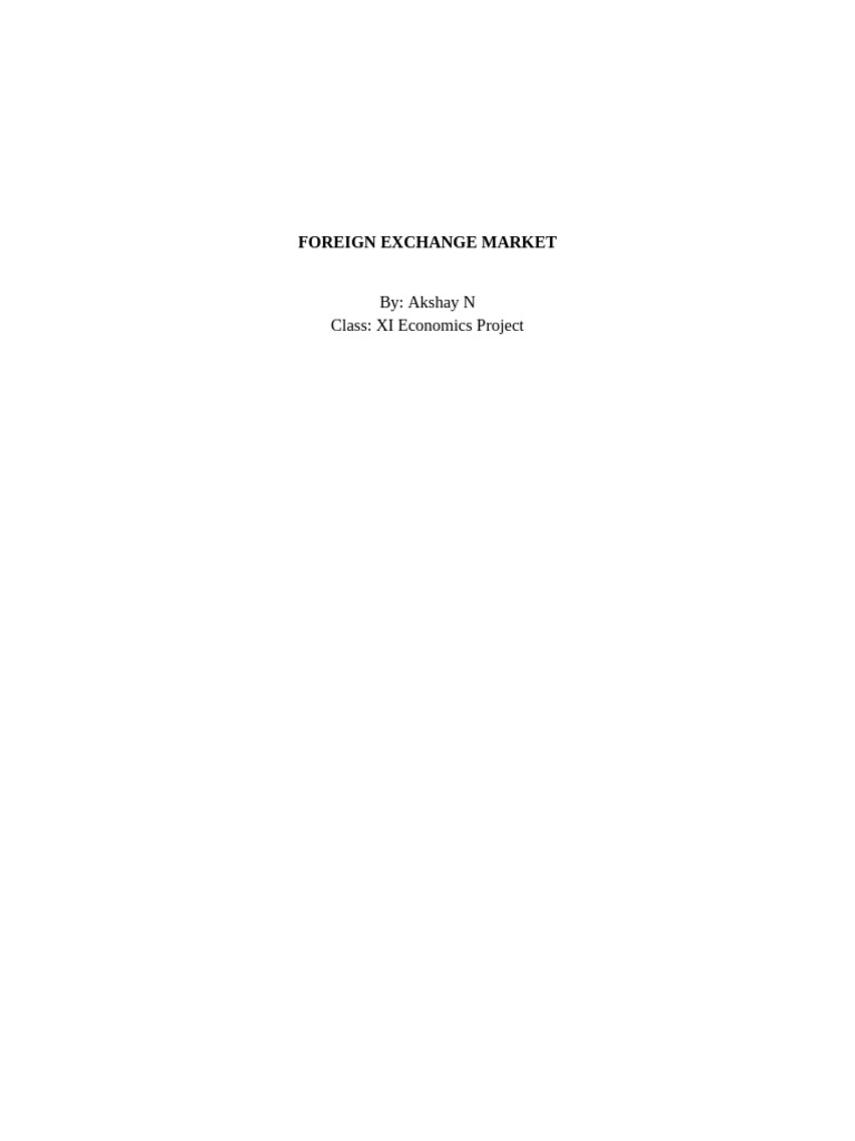 Foreign Exchange Market Project-2-2 | PDF | Foreign Exchange Market ...