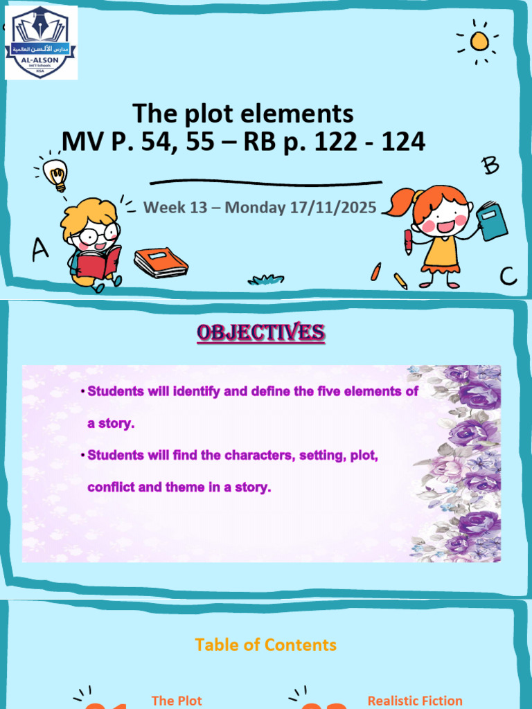 Sunday Reading Skill "The Plot Elements"MV. P. 54, 55 - RB. P. 122-124 ...