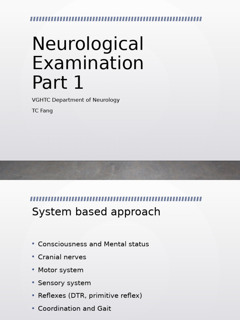 Neurological Examination Overview | PDF | Nervous System | Human Anatomy