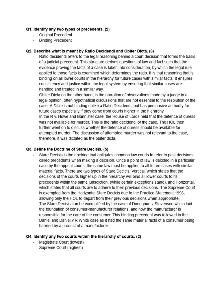 Understanding Legal Precedents and Stare Decisis | PDF | Precedent ...