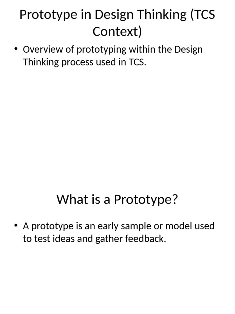 Prototype DesignThinking TCS 14slides | PDF