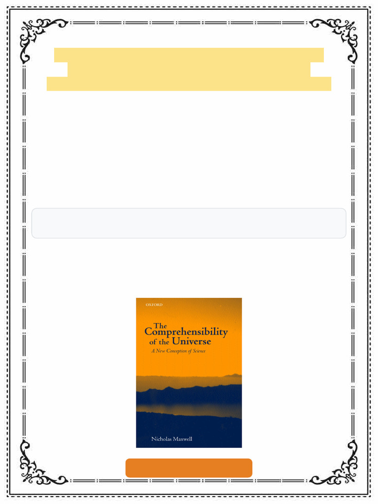 The Comprehensibility of The Universe A New Conception of Science 6th ...