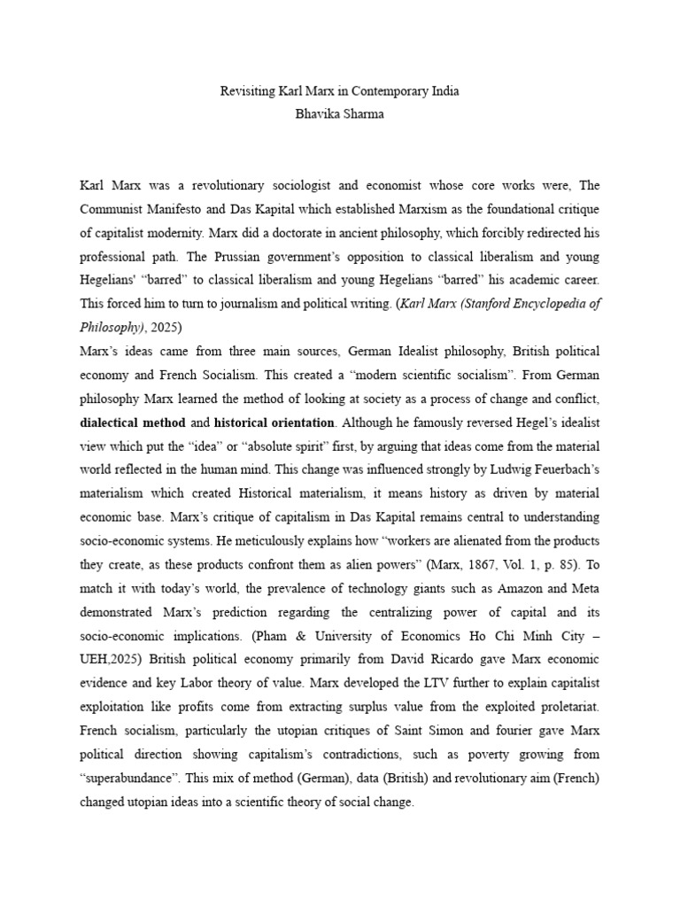 Marx's Relevance in Modern India | PDF | Karl Marx | Marxism